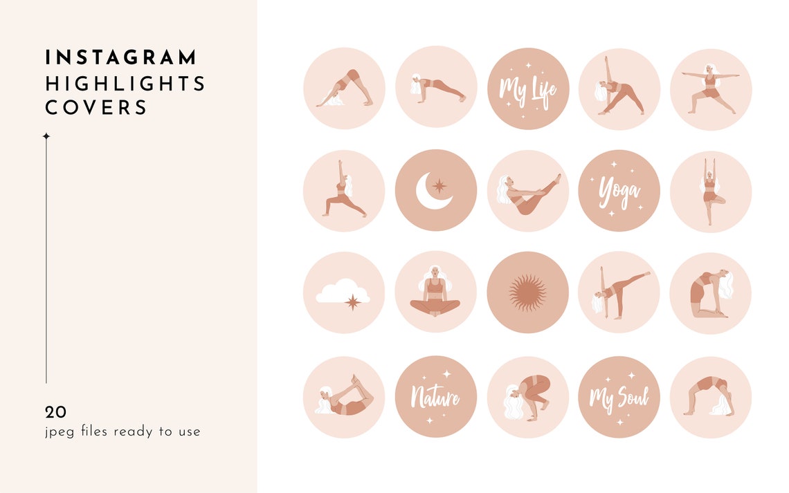 Yoga Instagram Story Covers Template. Health and Wellness - Etsy