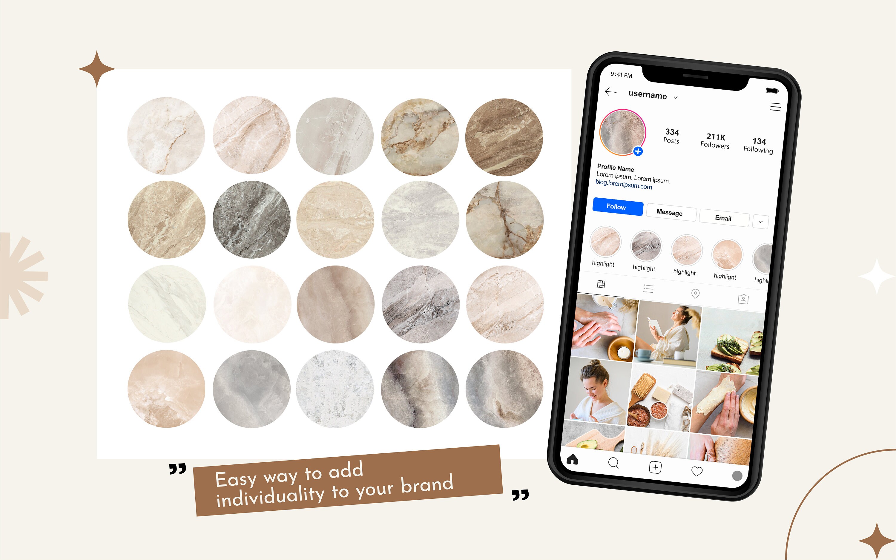 Marble Instagram Highlight Covers. Natural Stones Texture Instagram ...