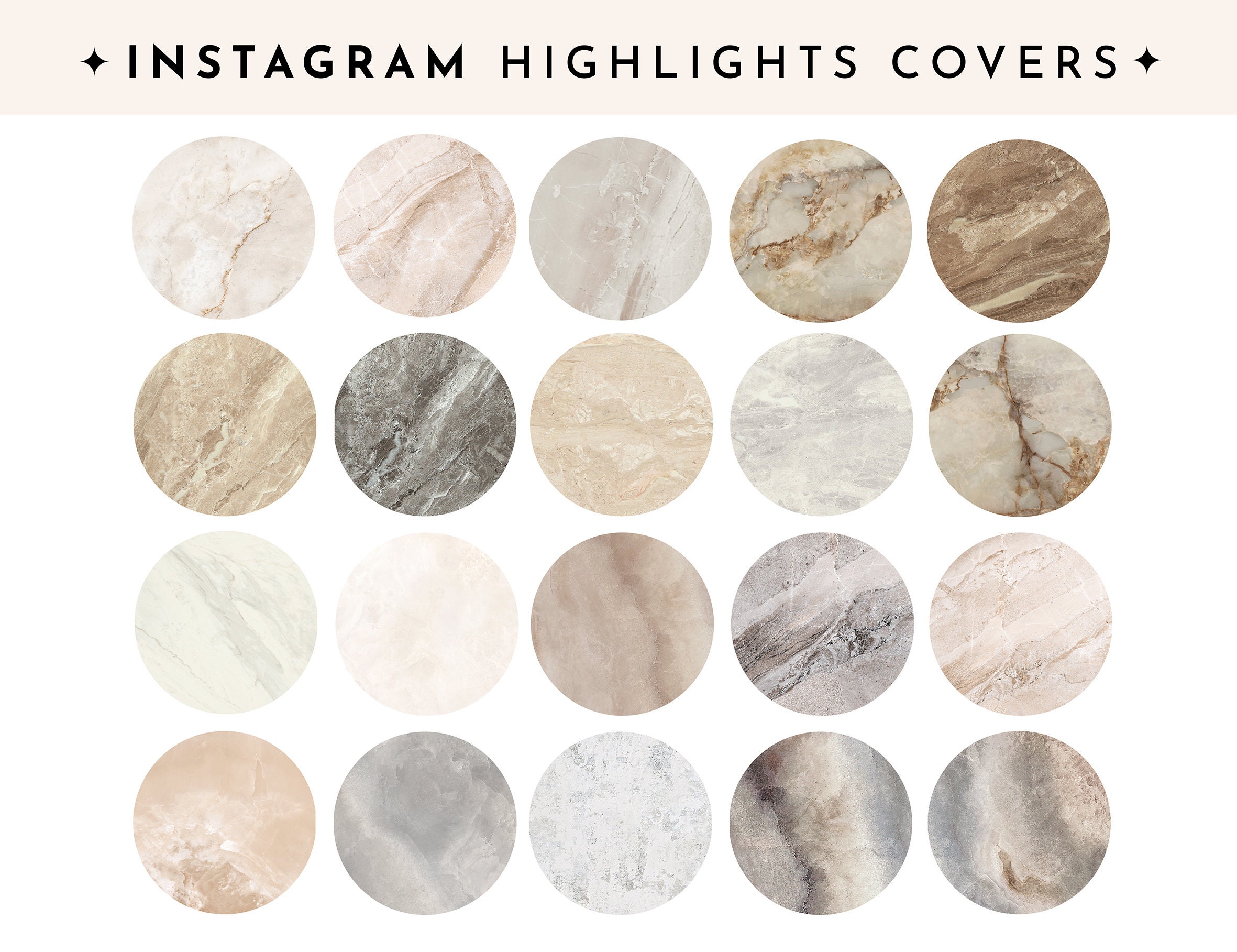 Marble Instagram Highlight Covers. Natural Stones Texture Instagram ...