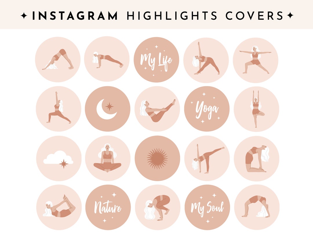 Yoga Instagram Story Covers Template. Health and Wellness Instagram ...
