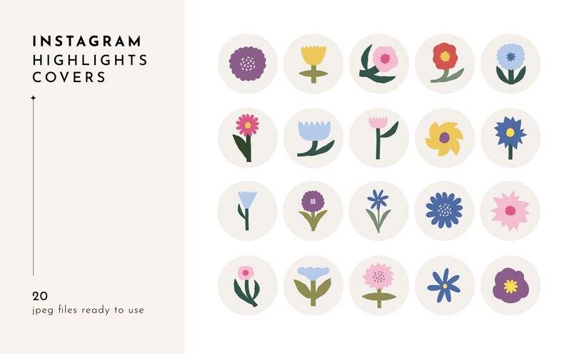 Floral Instagram Highlight Covers. Spring Summer Flower Trendy Social ...