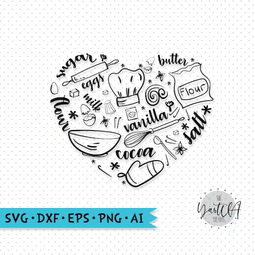 Baking Heart Svg Cooking | Etsy