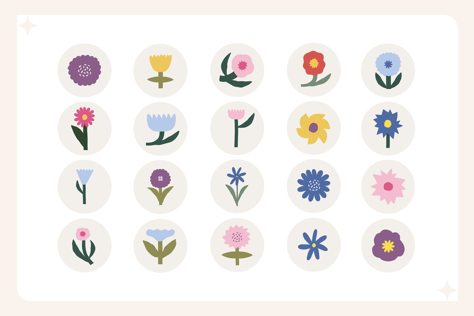 Floral Instagram Highlight Covers. Spring Summer Flower Trendy - Etsy