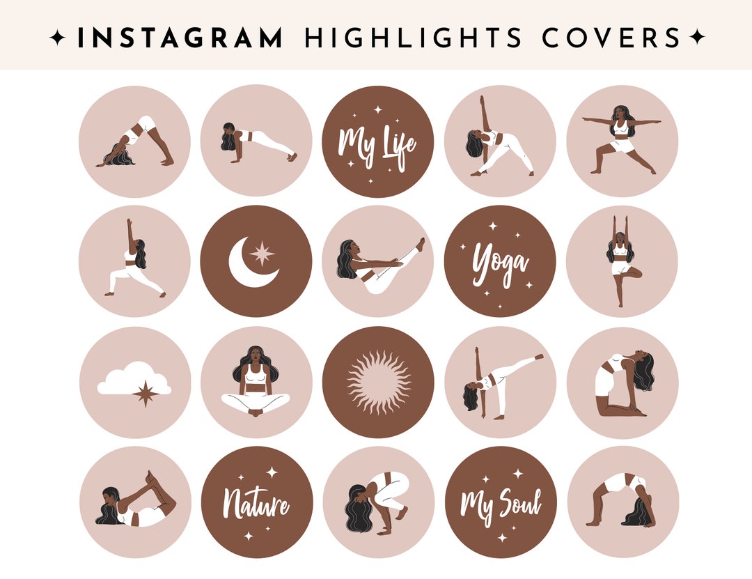 Yoga Instagram Story Covers Template. Health and Wellness Instagram ...