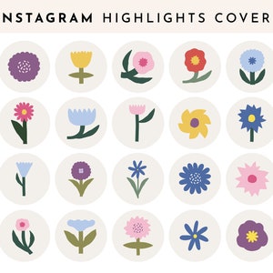Floral Instagram Highlight Covers. Spring Summer Flower Trendy Social ...