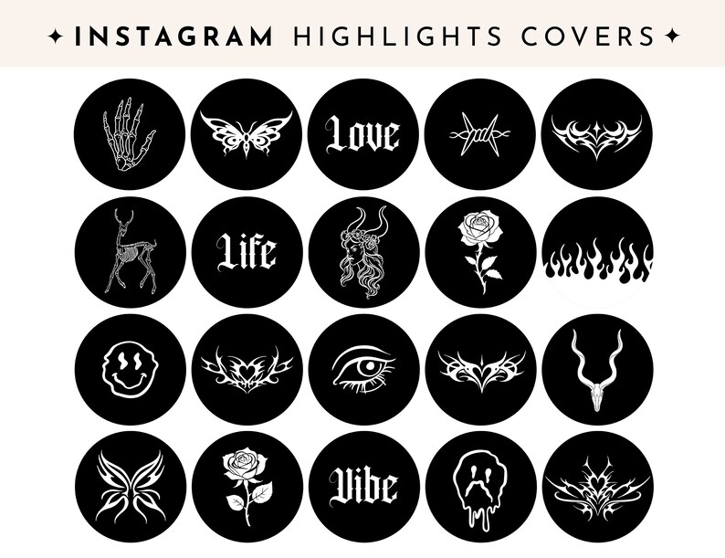 Gothic Neo Cybersigilism Instagram Highlight Icons. Y2K Instagram Story ...