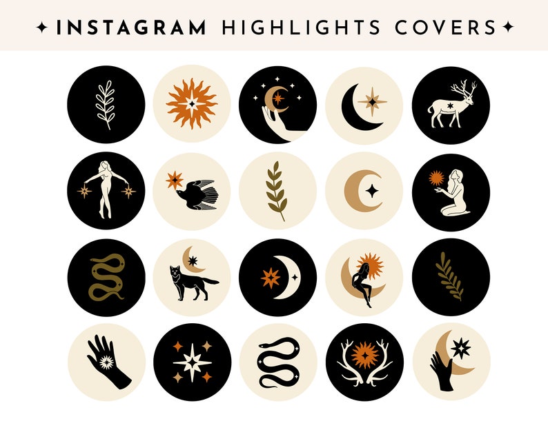 Celestial Instagram Highlight Icons. Mystic Instagram Story Covers ...