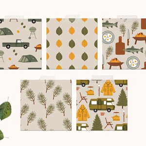Camping Nature Travel Vector Clipart & Pattern Bundle. Adventure ...