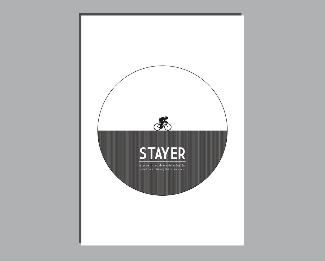 Cycling Art Graphic Print - Cycling Terms - Stayer - Etsy