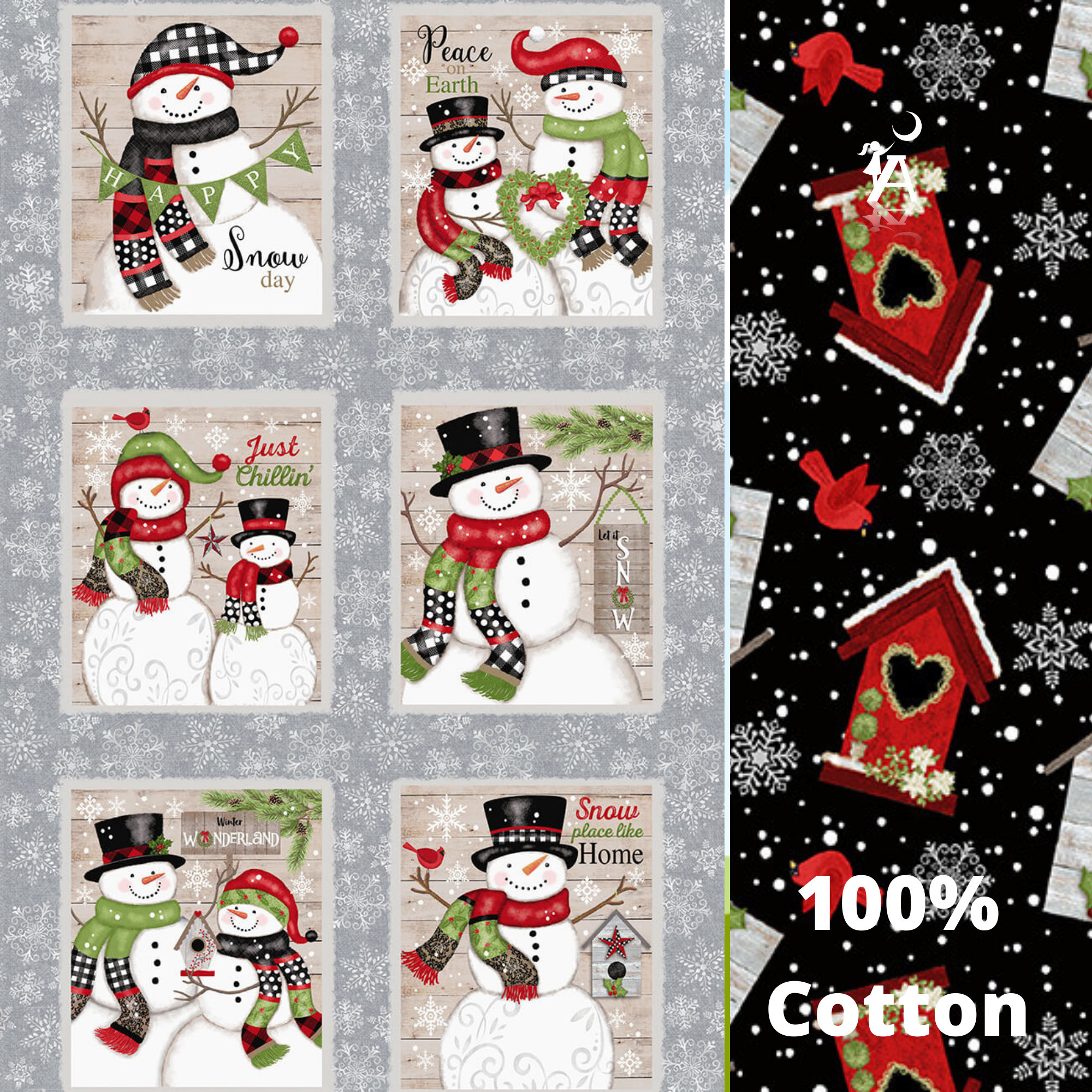 Snowman Panel Snow Place Like Home QUILT KIT by Sharla Fults | Etsy