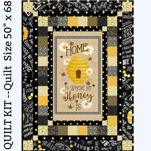 Beginner Bee Hive Quilt Kit Timeless Treasures Home is Where My Honey ...