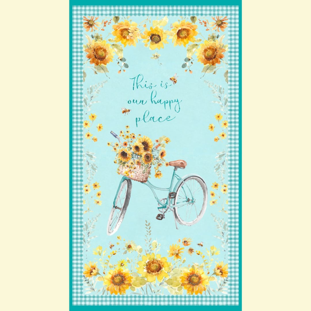 Sunflower Sweet Bicycle Floral Panel From Wilmington Prints Sunflower ...