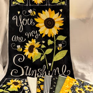 You Are My Sunshine Fabric Bundle + Sunflower Cotton Panel Fabric, Gail ...