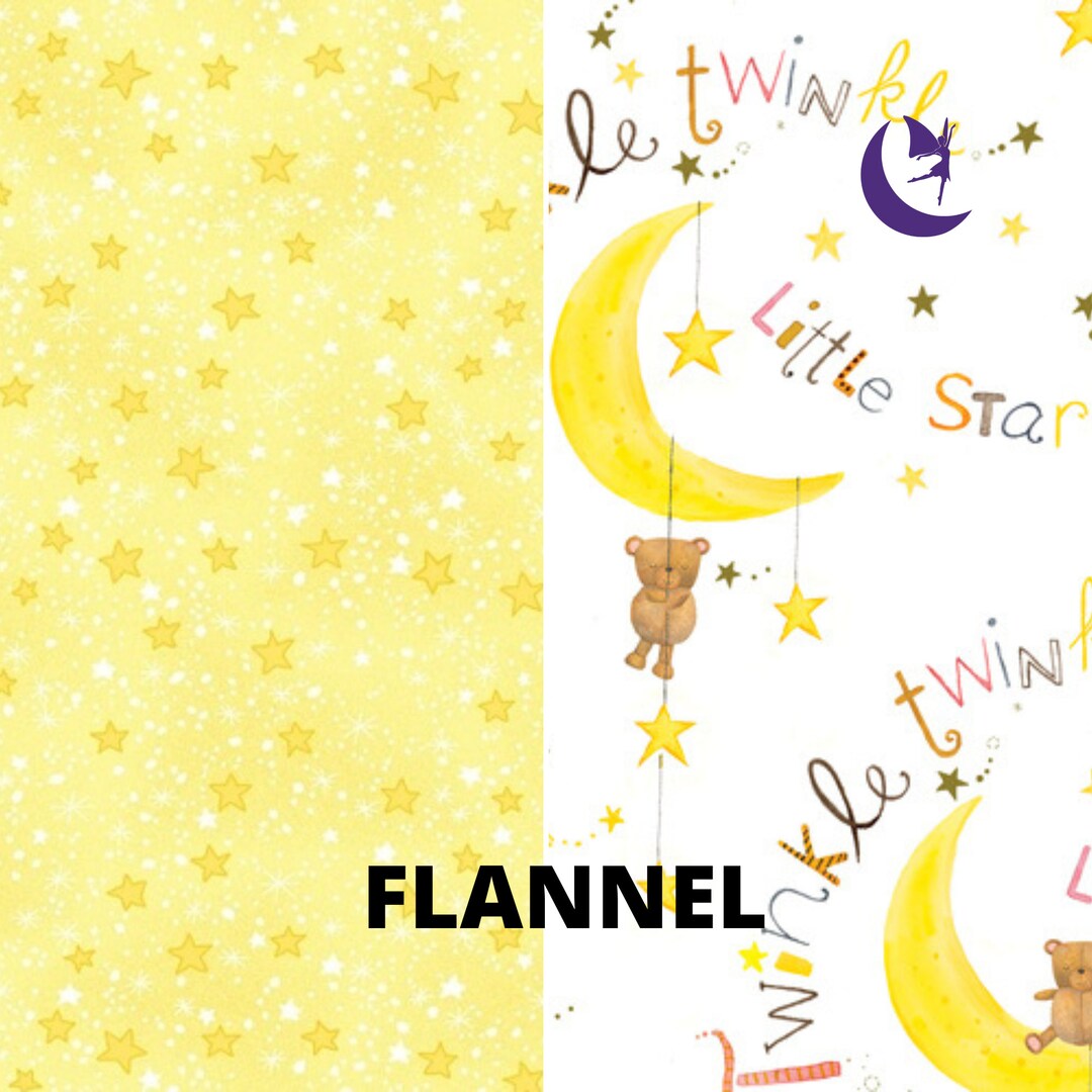 AE Nathan Celestial Comfy Flannel by the Yard Yellow Stars & - Etsy