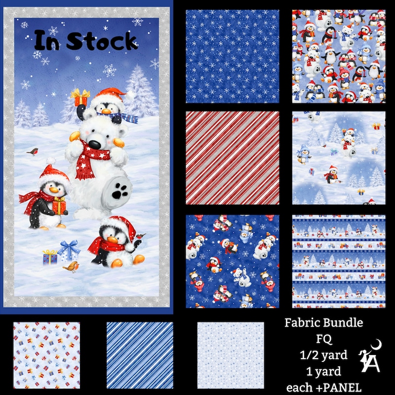 Penguin Fabric - Etsy