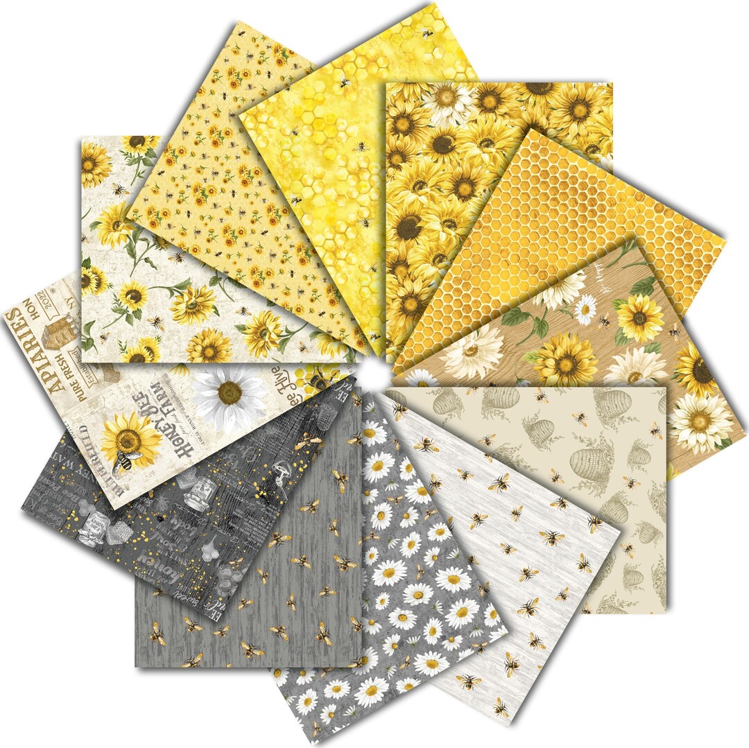 Honey Bee Farm Precut FQ (12 Prints) by Timeless Treasures - Etsy