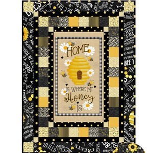 Beginner Bee Hive Quilt Kit Timeless Treasures Home is Where My Honey ...