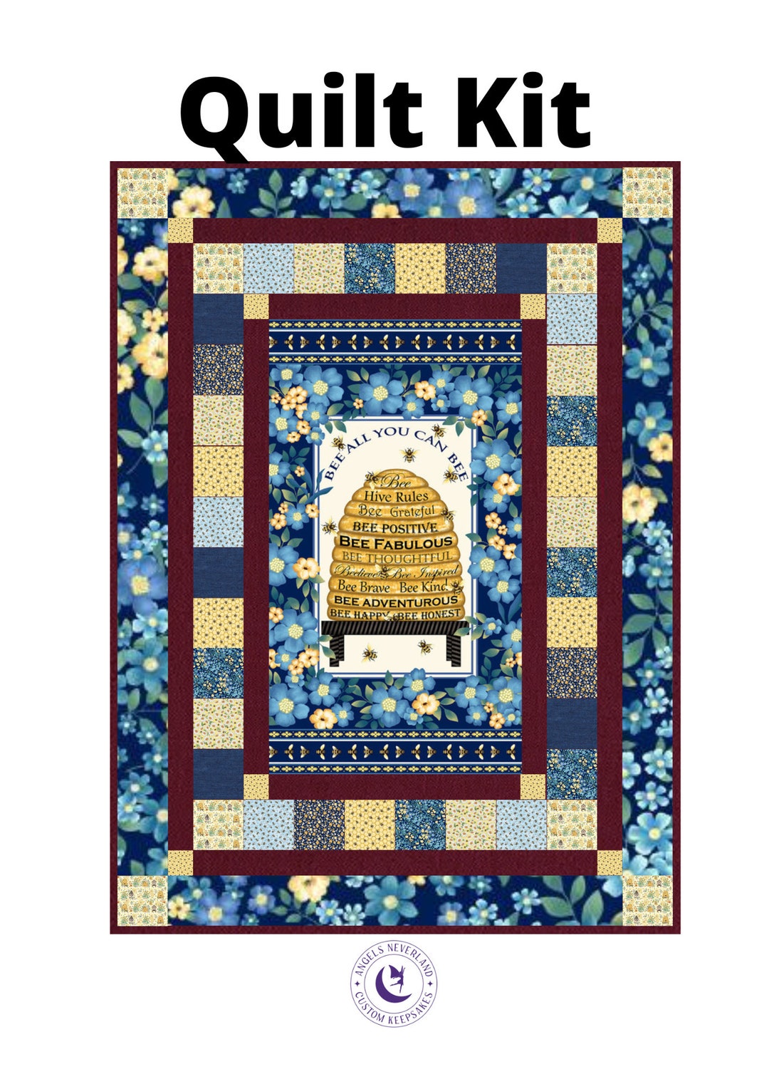 Beginner Quilt Kit Bee All You Can Bee DIY Panel Quilt Kit - Etsy