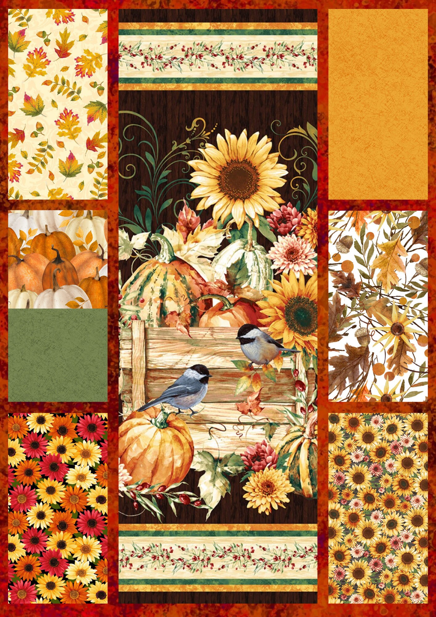 Fall Into Autumn Quilt Kit With Complimenting Fall Fabrics Using ...