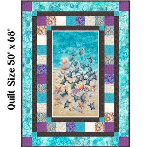 Race to Safety Baby Sea Turtle Panel Quilt Kit From Elizabeth's Studio ...