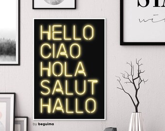 Hello poster | Etsy