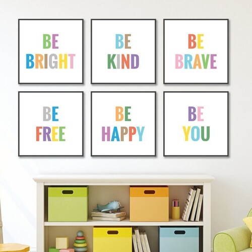 Rainbow Hearts Watercolor Art Print Rainbow Nursery Art | Etsy