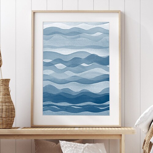 Abstract Painting Printable Abstract Art Ocean Print Navy - Etsy