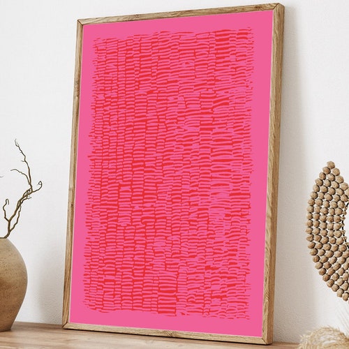 Pink Red Abstract Wall Art Prints Poster Colorful Printable - Etsy
