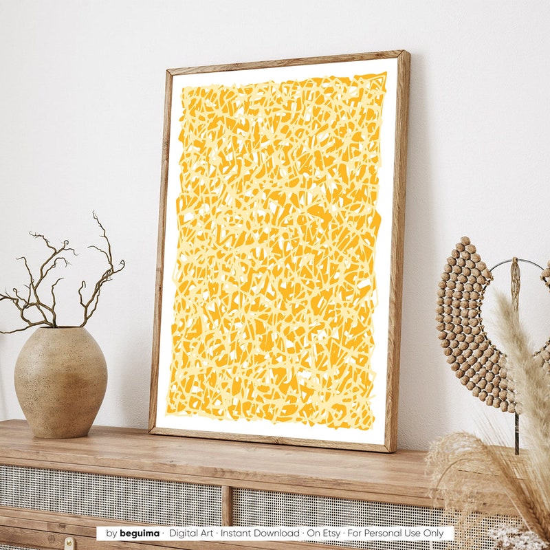 Yellow Abstract Art - Etsy