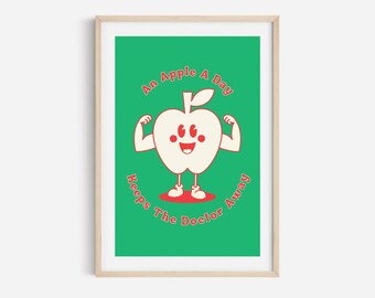 Apple a Day Poster - Etsy