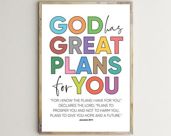 Jeremiah 29:11 Bible Verse Wall Art, Modern Christian Decor, Scripture ...