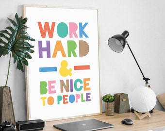 Work Hard Poster - Etsy