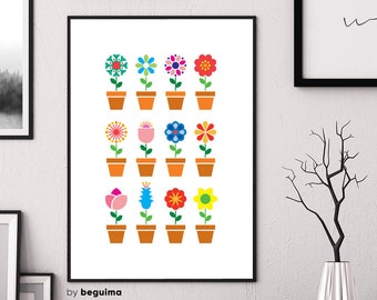 Flower poster | Etsy