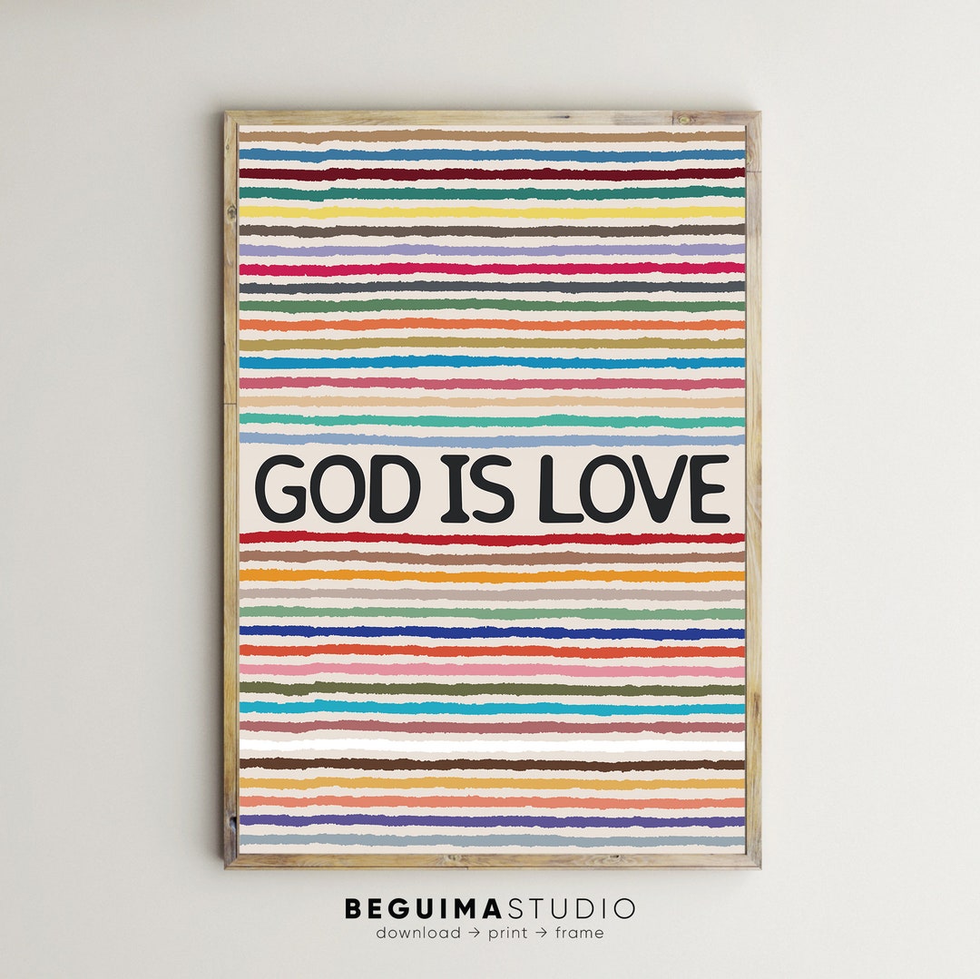 Christian Print,bible Verse Wall Art,god is Love,scripture,catholic ...