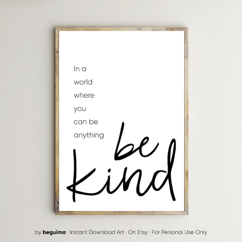 Be Kind Poster - Etsy