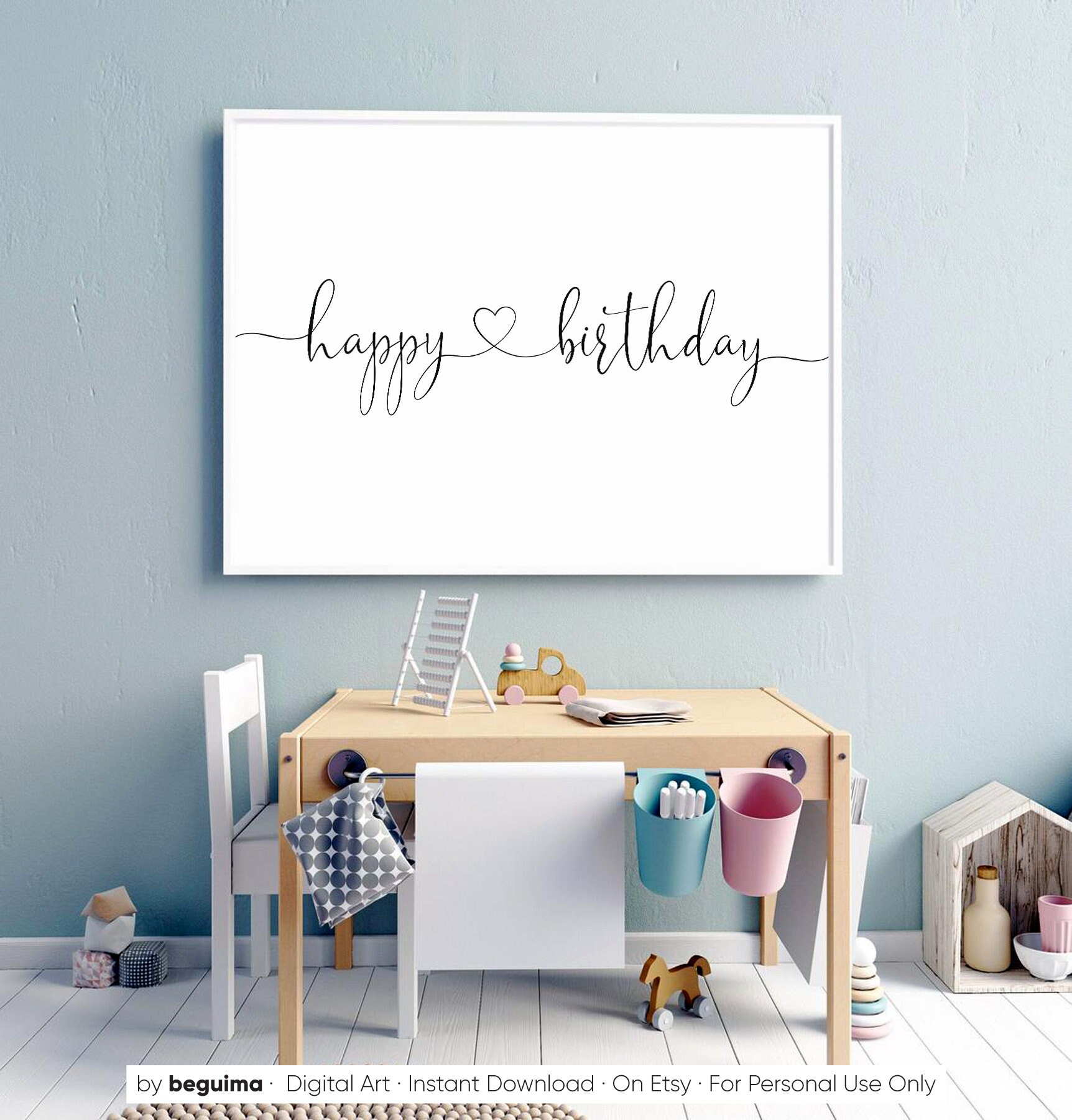 Happy Birthdaybirthday Printprintable Wall - Etsy