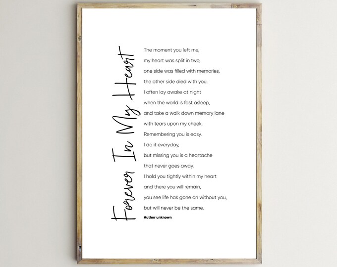 Someone is Missing, DIGITAL DOWNLOAD, Memorial Poem, Bereavement Gift ...