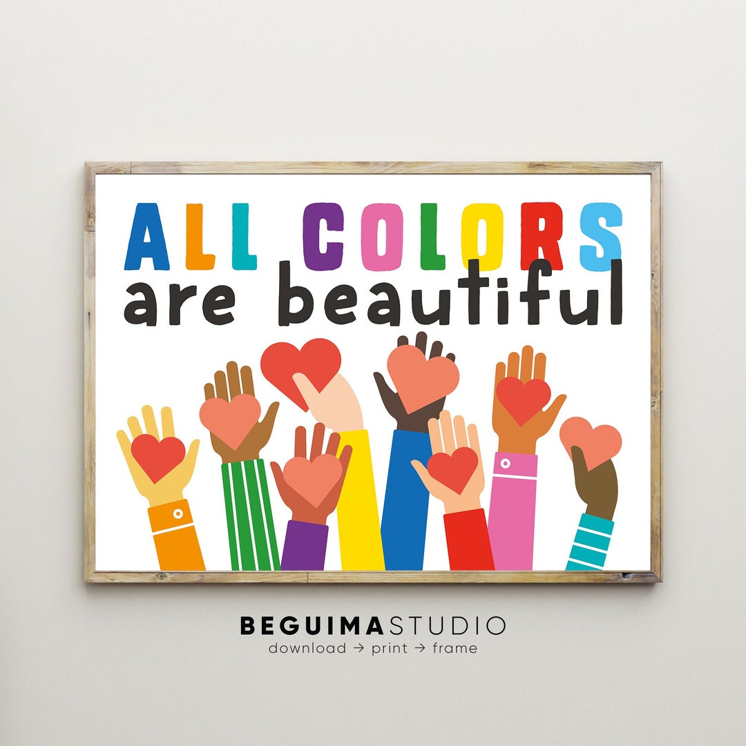 Racism Prints Classroom Decor Kids Wall Art Diversity Posters Teacher ...