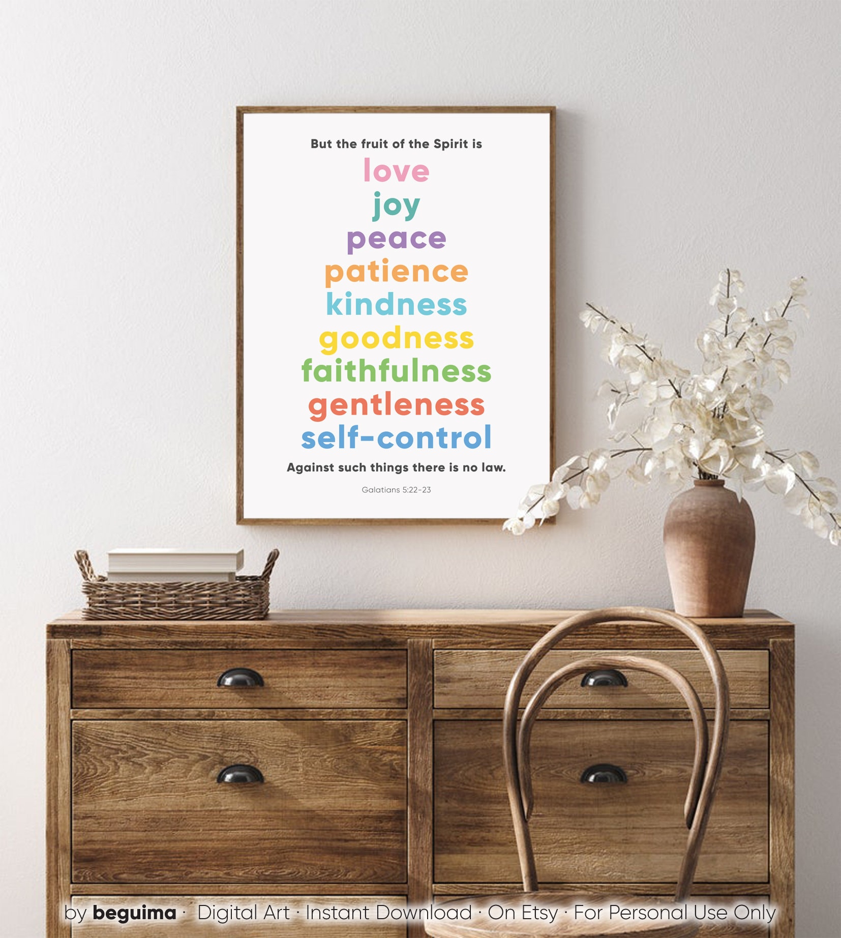 Fruit of the Spirit,bible Verse Print,christian Wall Art,galatians 5:22 ...
