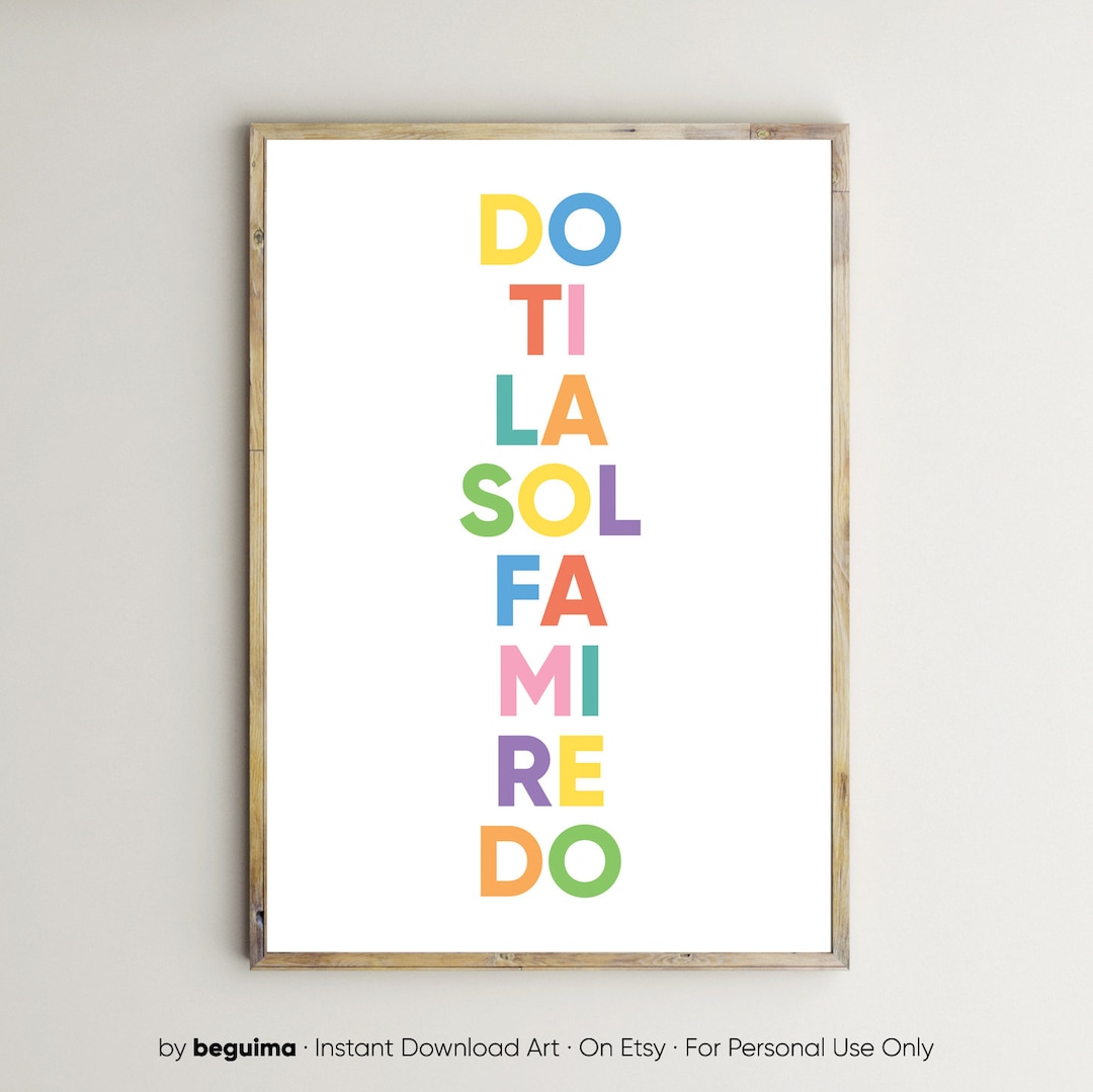Do Re Mi Fa Sol La Ti Do,music Prints,music Room Decor,music Teacher ...
