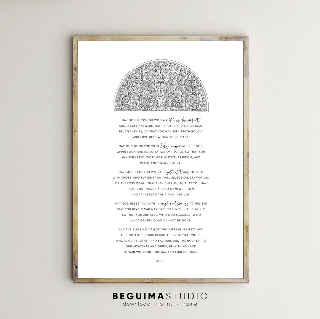 Franciscan Blessing,catholic Prints,christian Posters,printable Wall ...