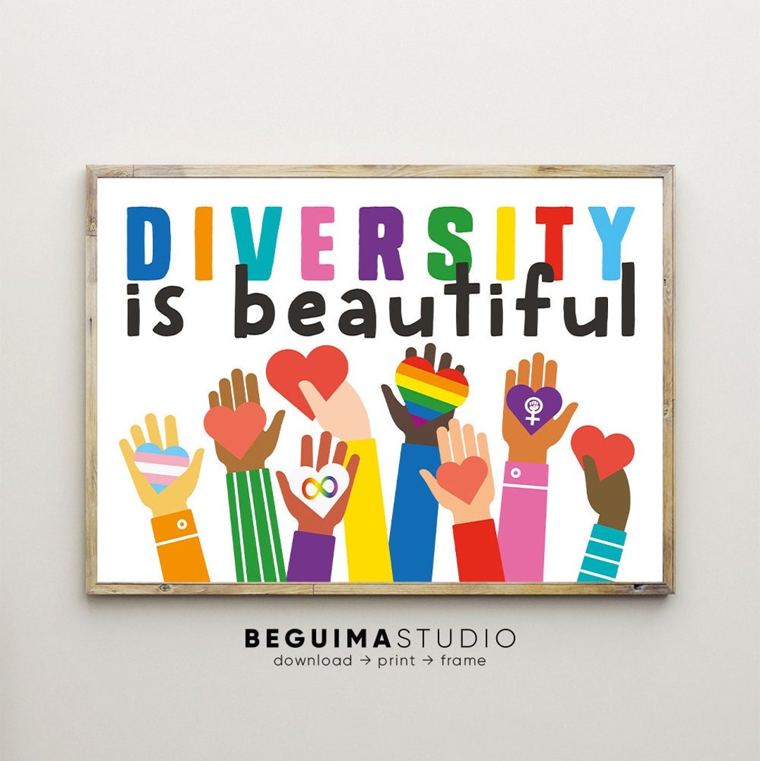 Diversity is Beautiful,classroom Decor,teacher Prints,kids Wall Art ...