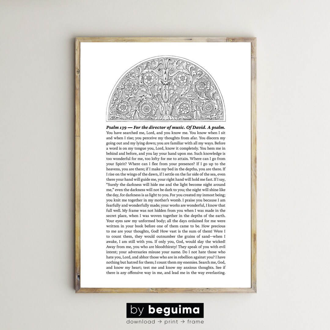 Psalm 139,christian Posters Catholic Prayer Bible Verse Prints ...