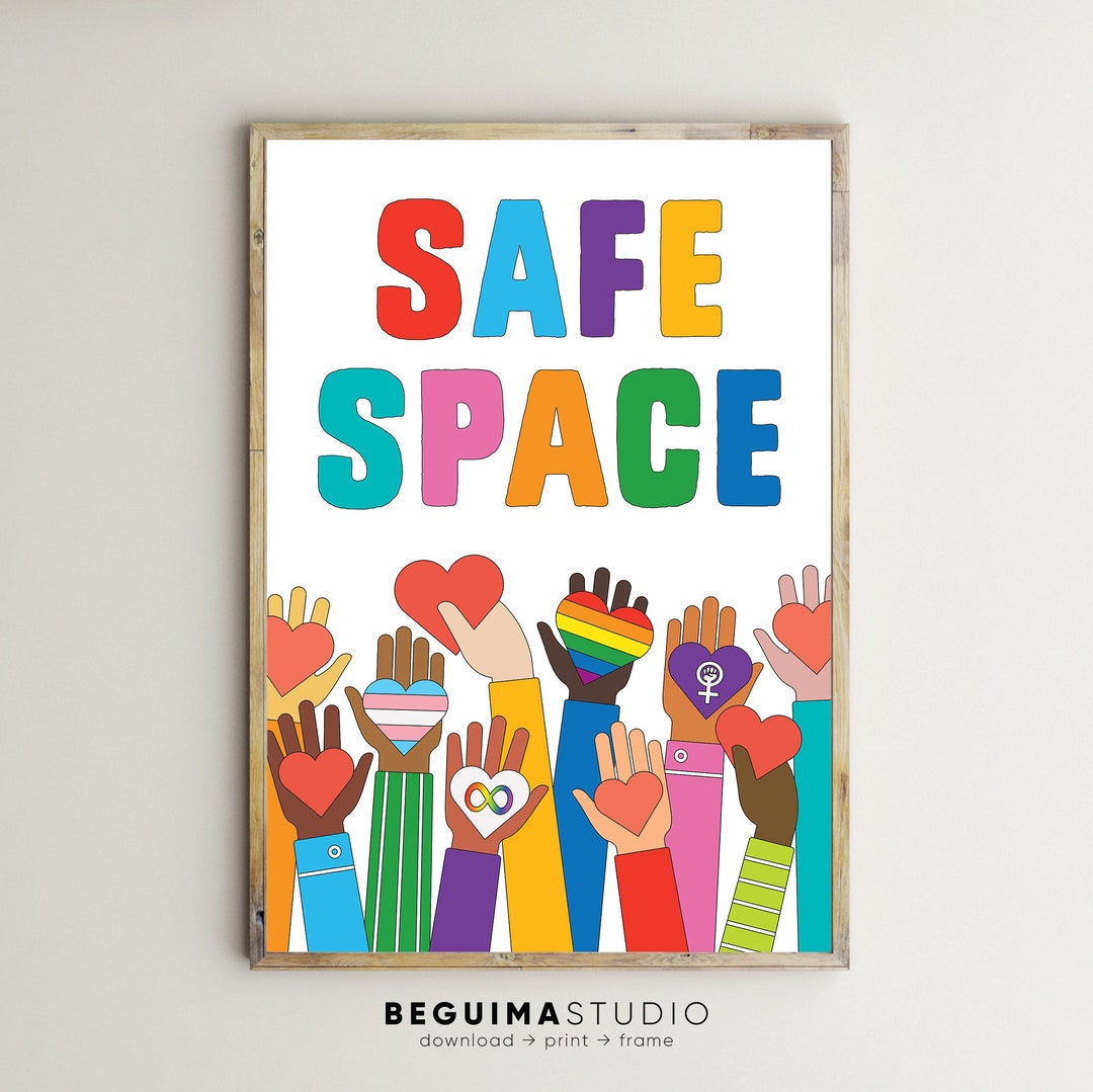 Safe Space,classroom Decor,teacher Prints,wall Art,diversity,poster ...
