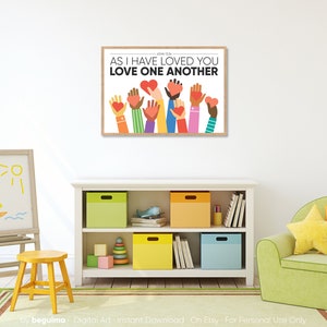 Love One Another,john 13:34,bible Verse for Kids,toddlers Christian ...