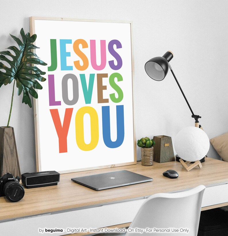 Jesus Loves Youchristian Printbible Versekidsprintable | Etsy