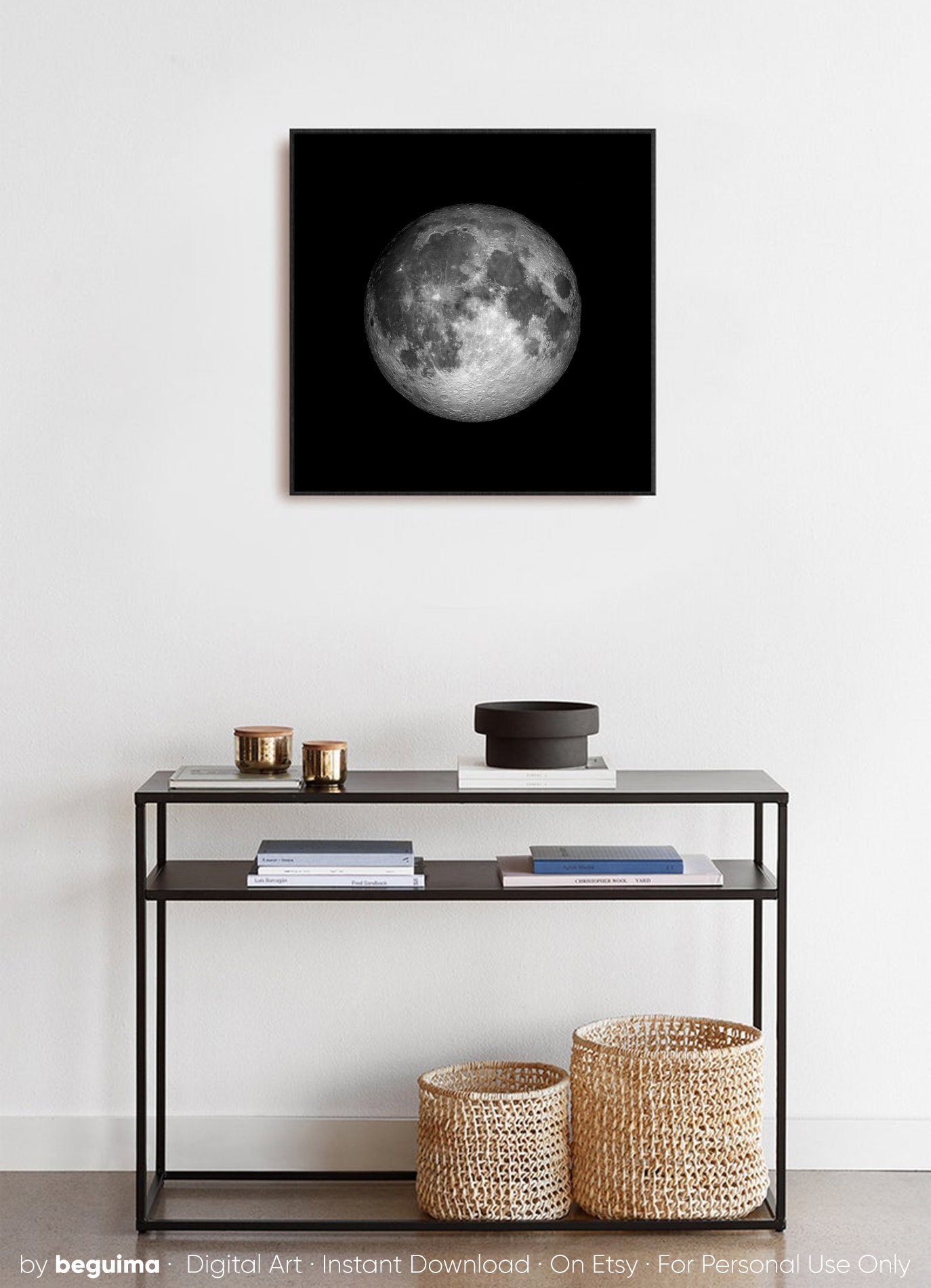 Moon Wall Artmoon Printfull Moonprintable Wall - Etsy