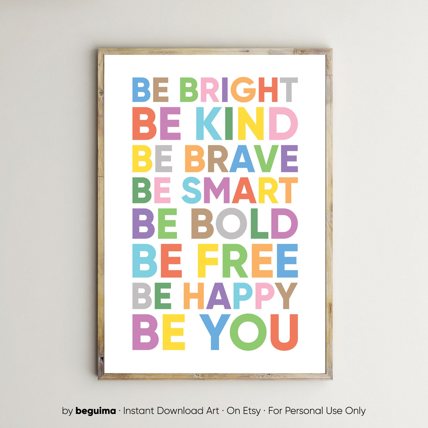 Nursery Print,classroom Decor,quotes for Kids,teacher,be Kind,be Bright ...