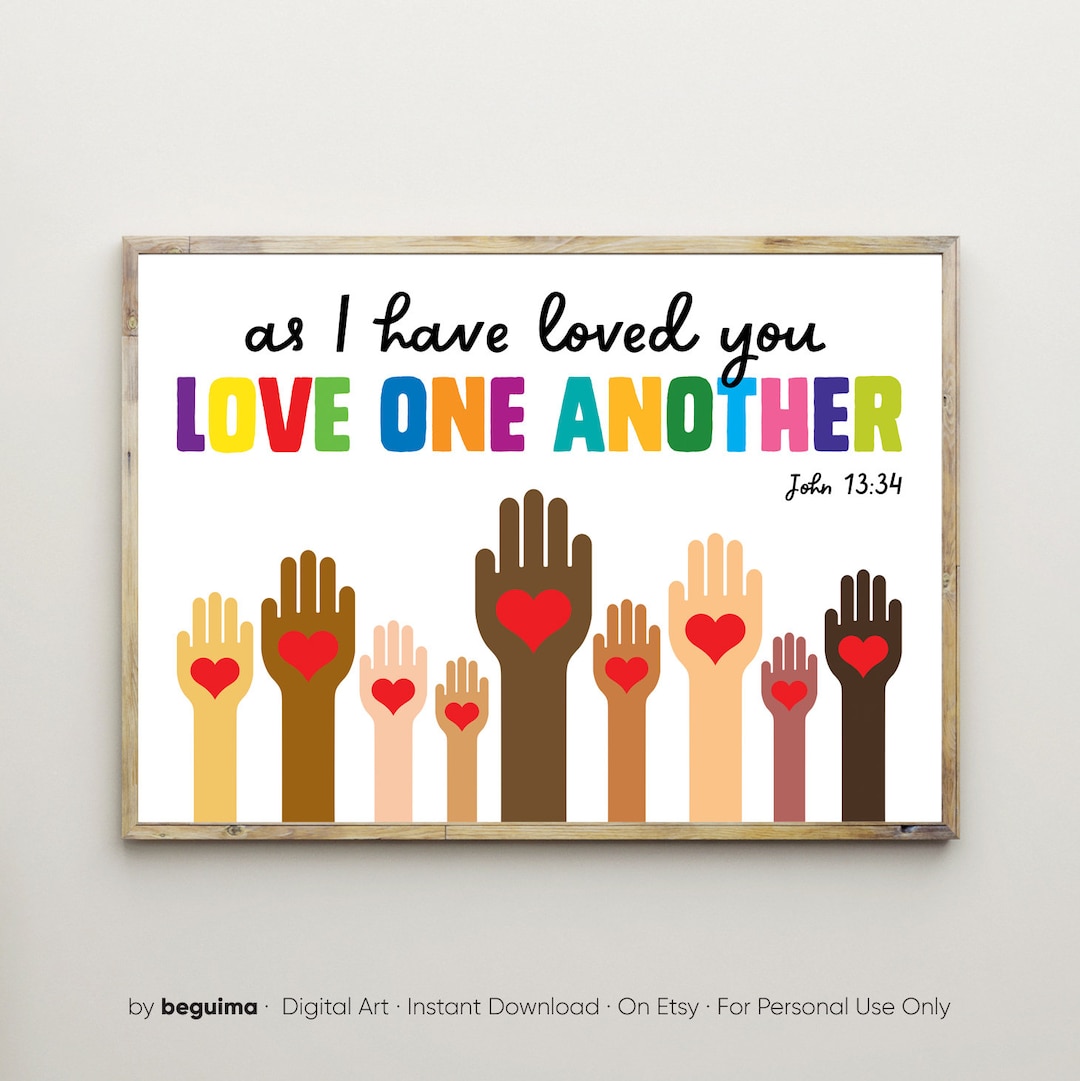 Love One Another,bible Verse for Kids,toddler Christian Print ...