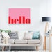 Hello Printpinkredhello Posterprintable Wall - Etsy